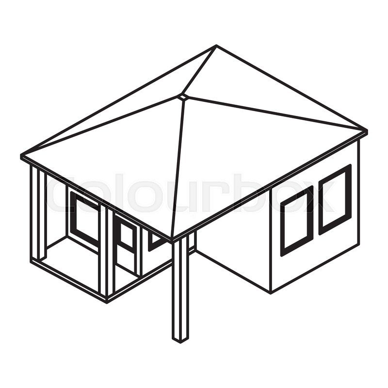 Simple Isometric House Drawing