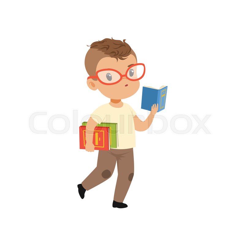 Cute little boy character in glasses ... | Stock vector | Colourbox
