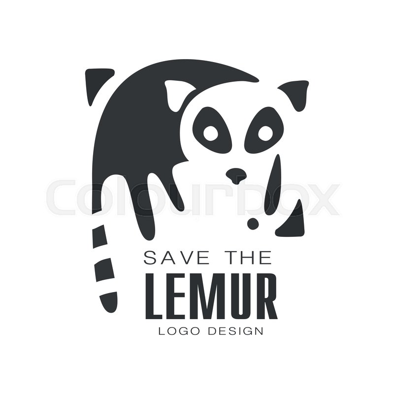 Save the lemur logo design, protection ... | Stock vector | Colourbox