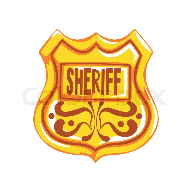 Golden sheriff shield badge vector ... | Stock vector | Colourbox