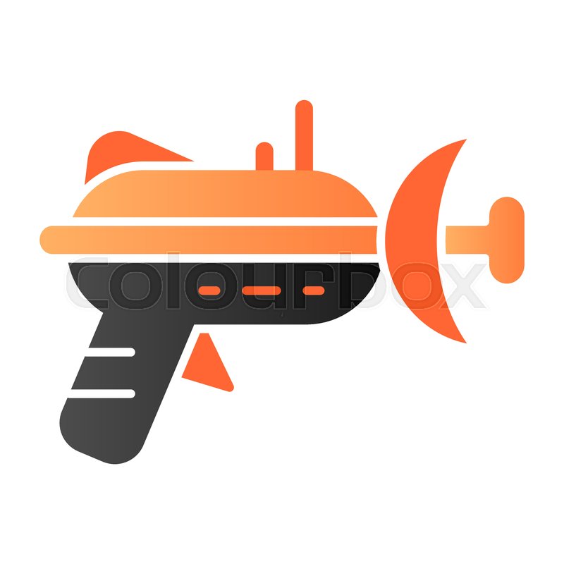 Blaster flat icon. Laser weapon color ... | Stock vector | Colourbox