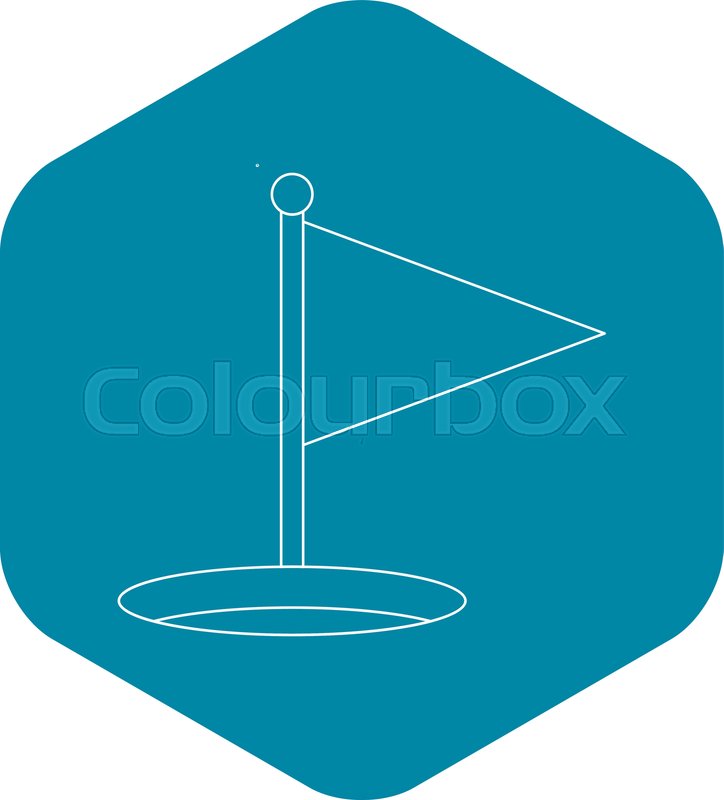 Triangle flag icon. Outline ... | Stock vector | Colourbox