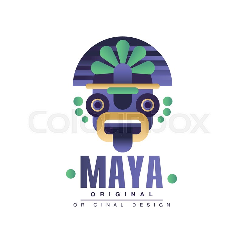Maya logo original design, emblem with ... | Stock vector | Colourbox