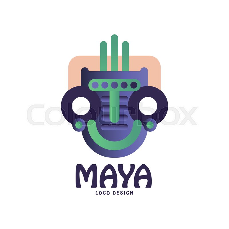 Maya logo original design, emblem with ... | Stock vector | Colourbox