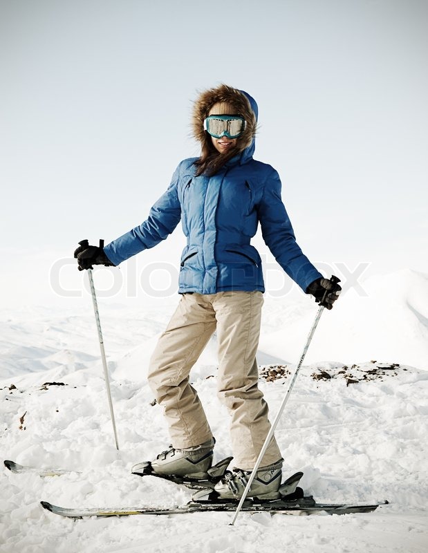 Portrait of attractive skier | Stock image | Colourbox