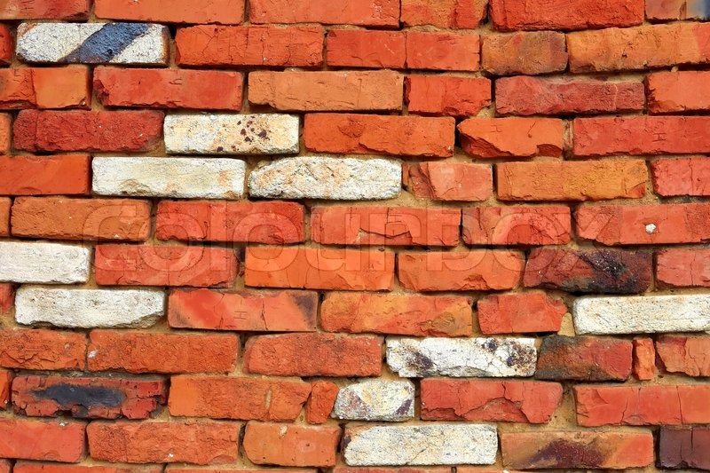 Red and white brick wall | Stock image | Colourbox