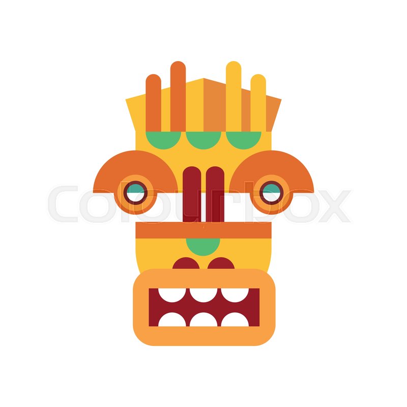 Traditional tribal facial mask vector ... | Stock vector | Colourbox