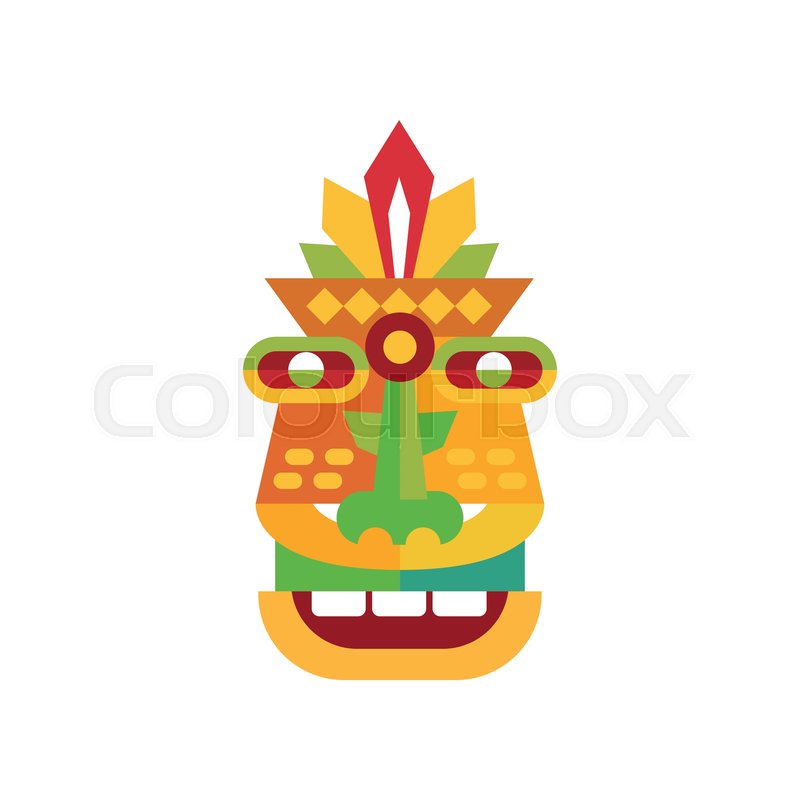 Colorful ethnic tribal ritual mask ... | Stock vector | Colourbox