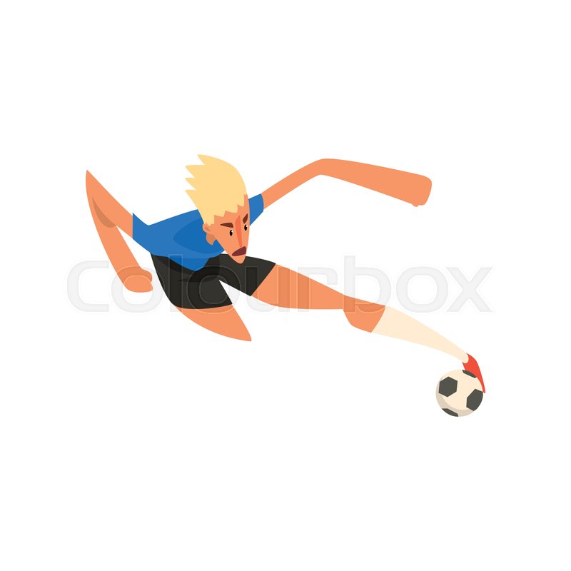 Player shooting a soccer ball vector ... | Stock vector | Colourbox