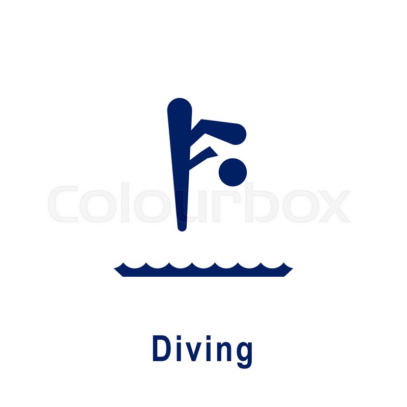 Diving pictogram, new sport icon. ... | Stock vector | Colourbox