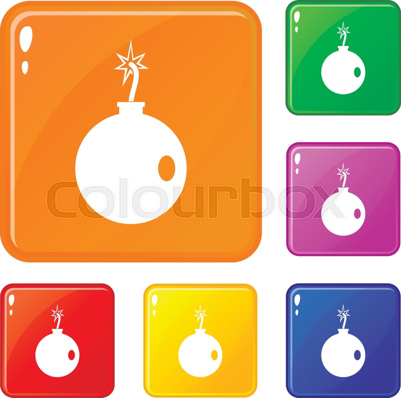 Cannonball icons set collection vector ... | Stock vector | Colourbox