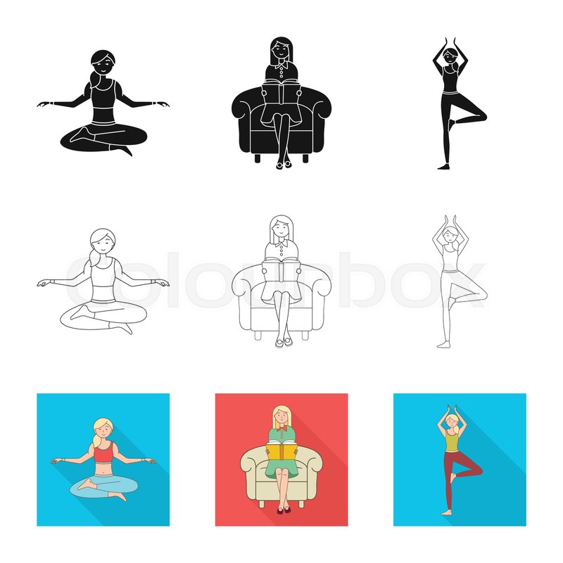 Vector illustration of posture and ... | Stock vector | Colourbox