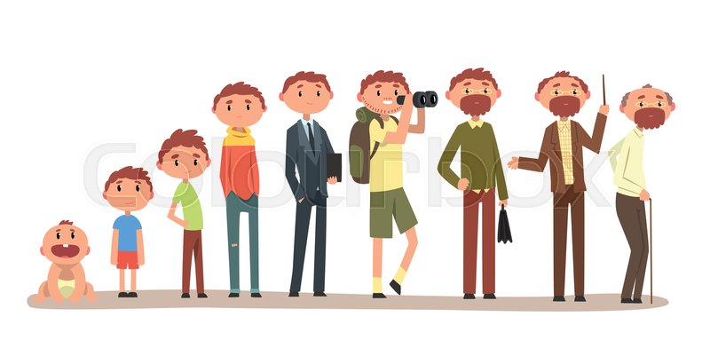 Growing up of a man from infant to ... | Stock vector | Colourbox