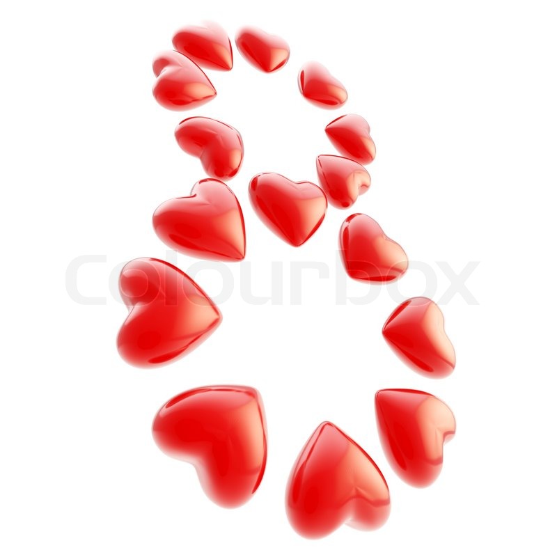 Number eight made of hearts | Stock image | Colourbox