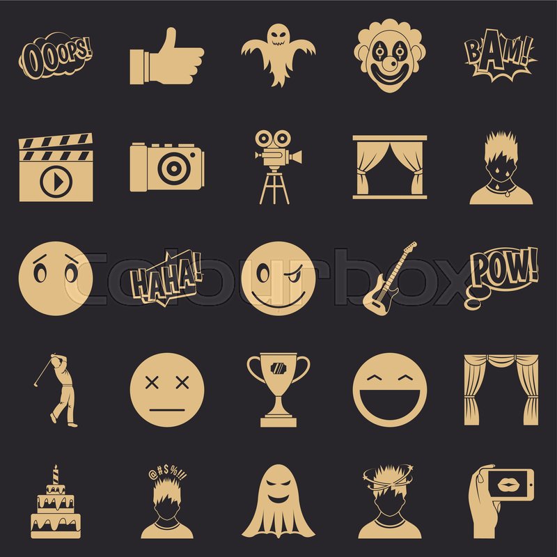 Affective icons set. Simple set of 25 ... | Stock vector | Colourbox