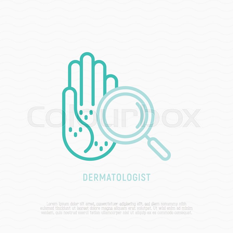 Dermatologist symbol, rash on the palm ... | Stock vector | Colourbox