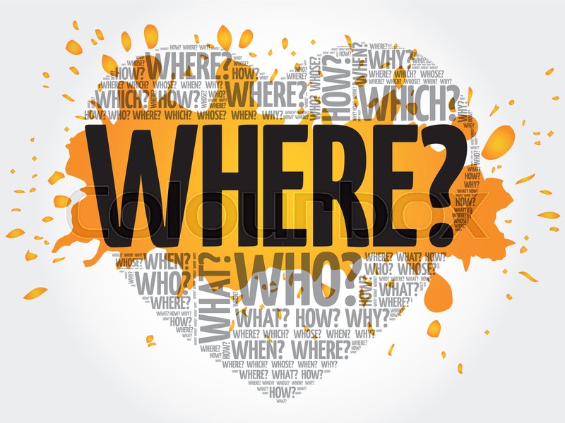 Where? Question heart, Questions words ... | Stock vector | Colourbox