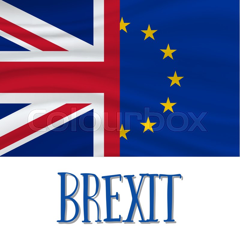 Brexit, waving flags of the United ... | Stock vector | Colourbox