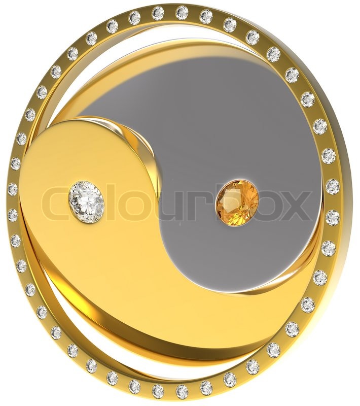 Rotating Ying Yang jewel sybmol Gold ... | Stock image | Colourbox