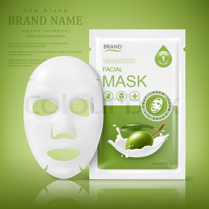 Facial sheet mask sachet package. ... | Stock vector | Colourbox
