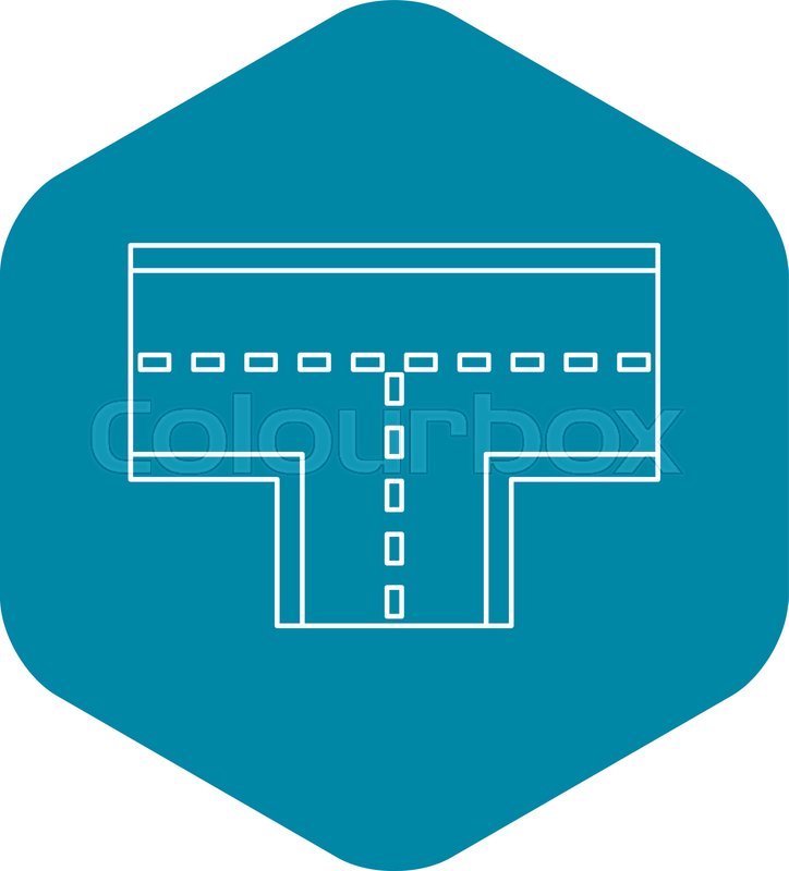 Road intersection icon. Outline ... | Stock vector | Colourbox