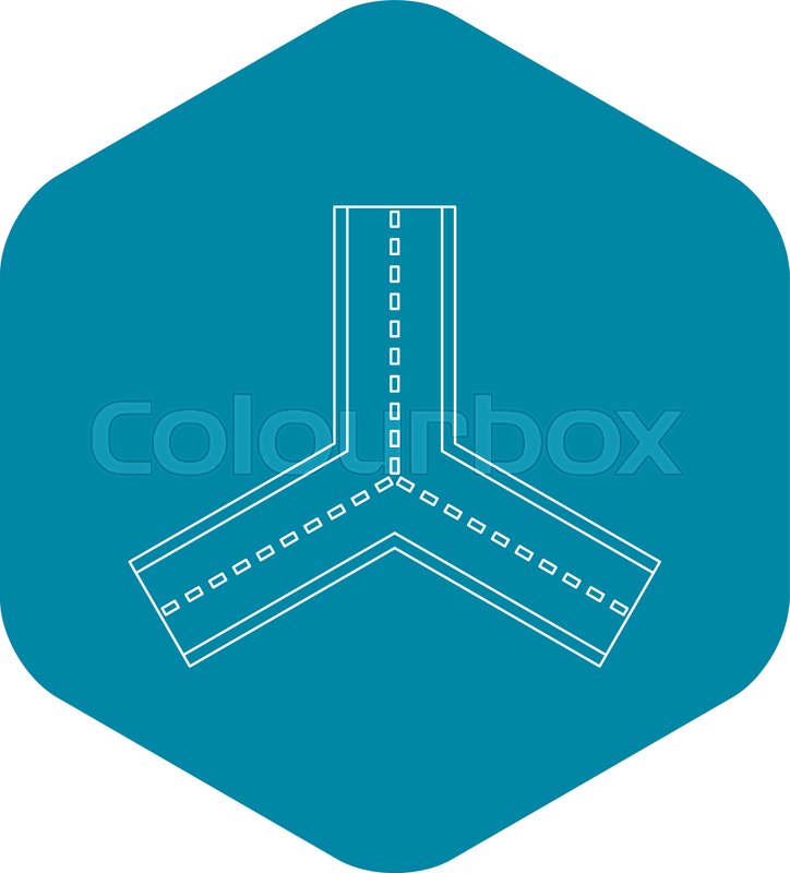 Forked road icon. Outline illustration ... | Stock vector | Colourbox