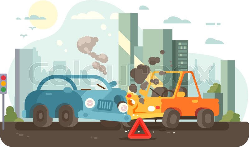 Road traffic accident scene vector ... | Stock vector | Colourbox