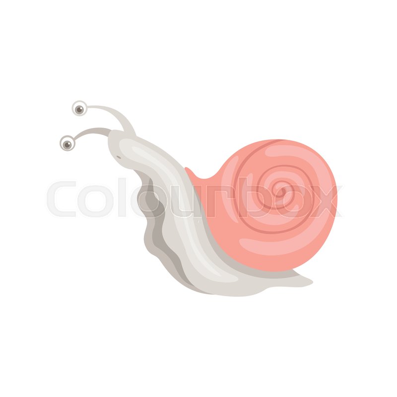Cheerful little garden snail with pink ... | Stock vector | Colourbox