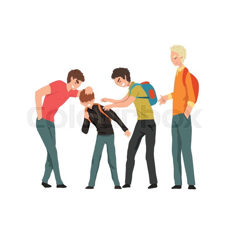 Group of young people mocking a boy, ... | Stock vector | Colourbox