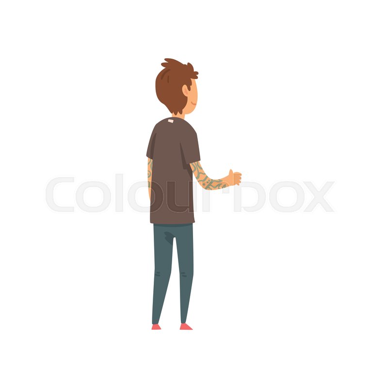 Man Back View Vector
