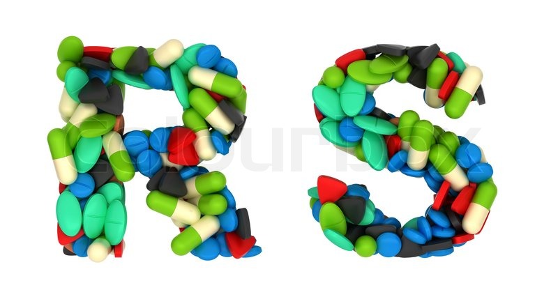 Pharmacy font R and S pills letters | Stock image | Colourbox