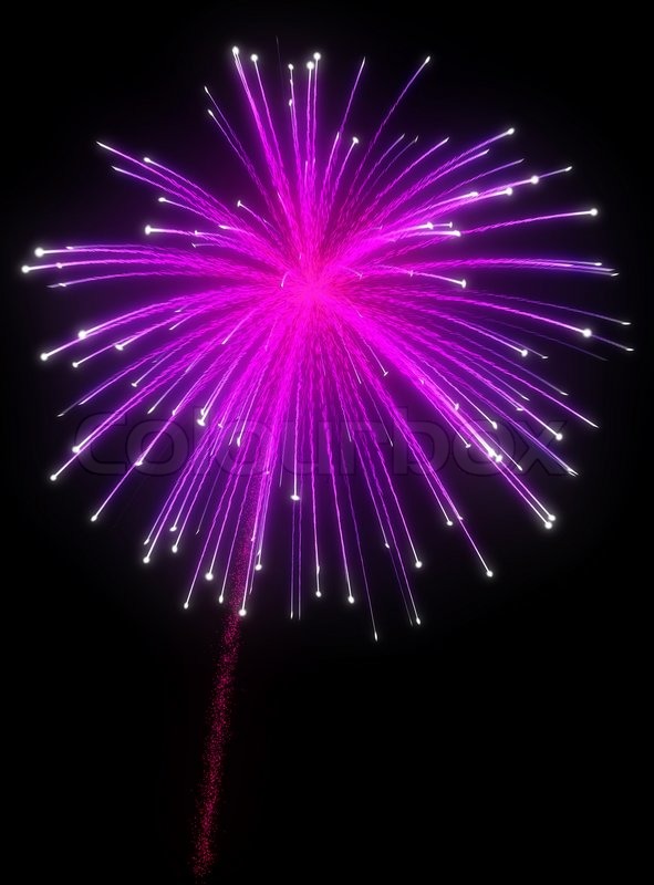 Festive purple fireworks at night | Stock image | Colourbox