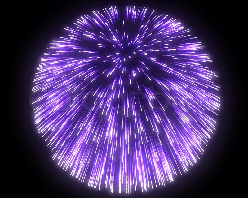 Festive purple fireworks at night | Stock image | Colourbox