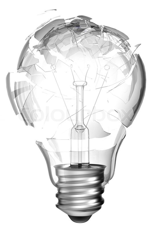 Making mistake Smashed lightbulb ... | Stock image | Colourbox