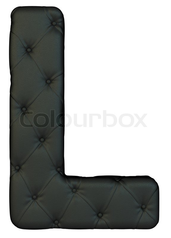 Luxury black leather font L letter | Stock image | Colourbox