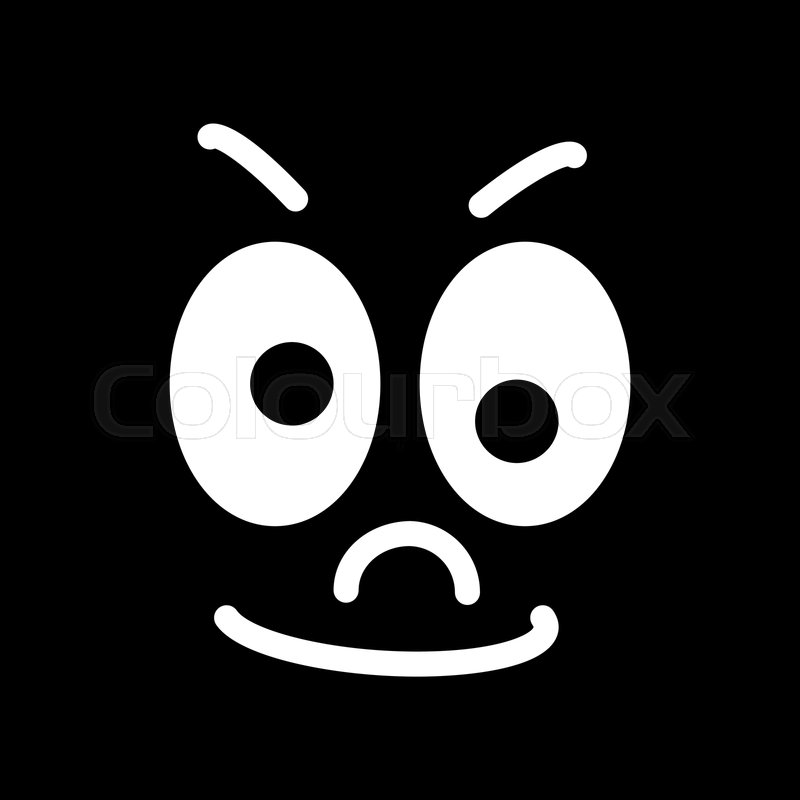 Cartoon face with a skeptical ... | Stock vector | Colourbox
