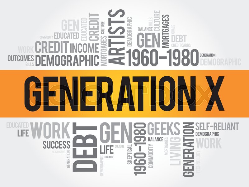 Generation X word cloud collage, ... | Stock vector | Colourbox