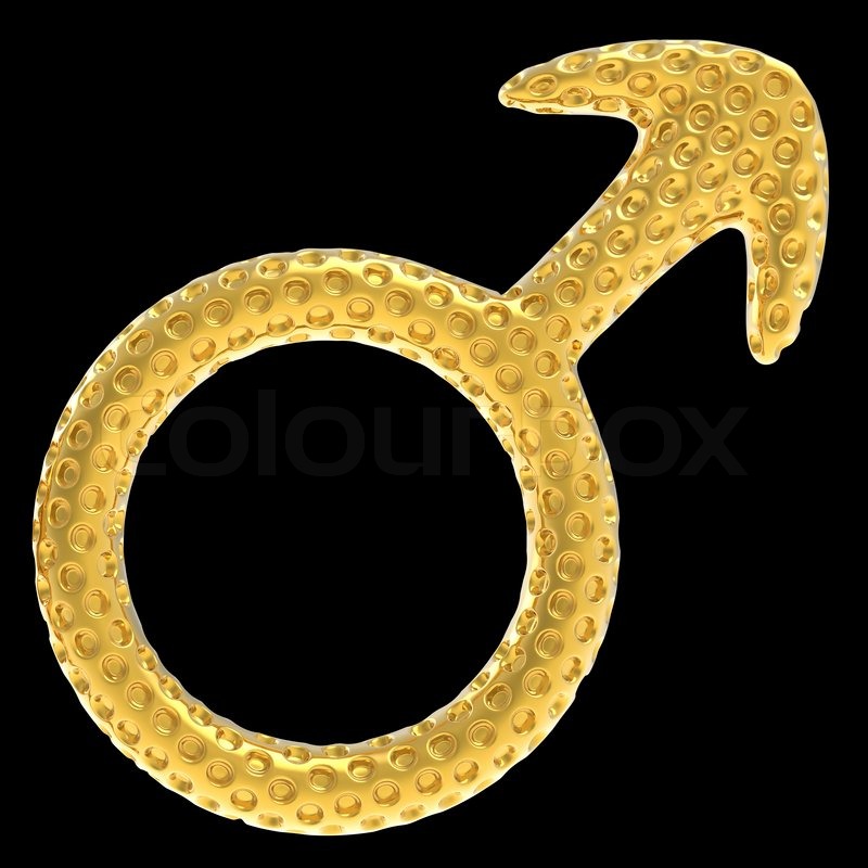 Golden männlichen Geschlechts Symbol ... | Stock Bild | Colourbox
