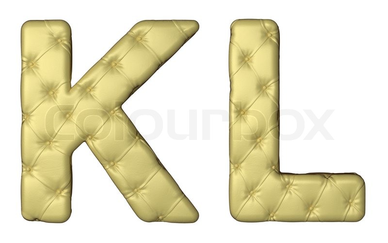 Luxury beige leather font K L letters ... | Stock image | Colourbox