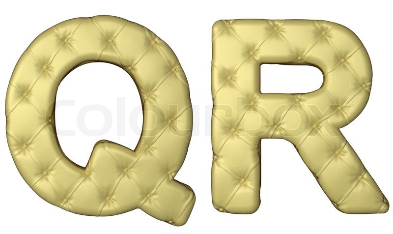 Luxury beige leather font Q R letters ... | Stock image | Colourbox