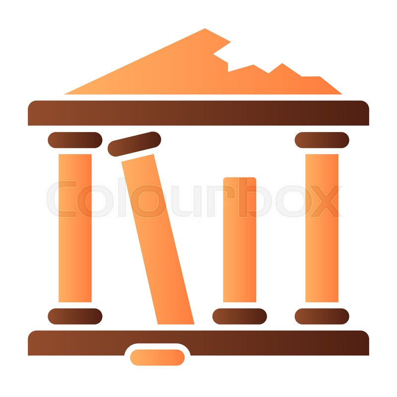 Ancient ruins flat icon. Greek ruins ... | Stock vector | Colourbox