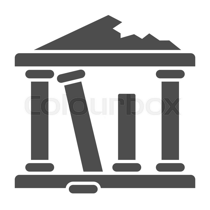 Greek ruins solid icon. Architecture ... | Stock vector | Colourbox