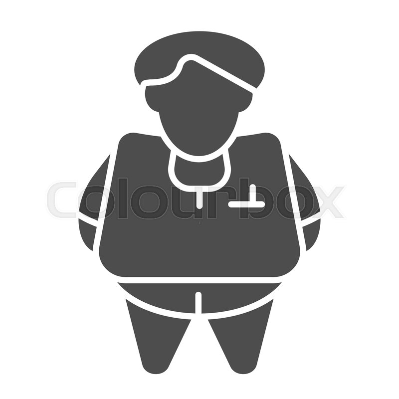Fat person solid icon. Obesity vector ... | Stock vector | Colourbox