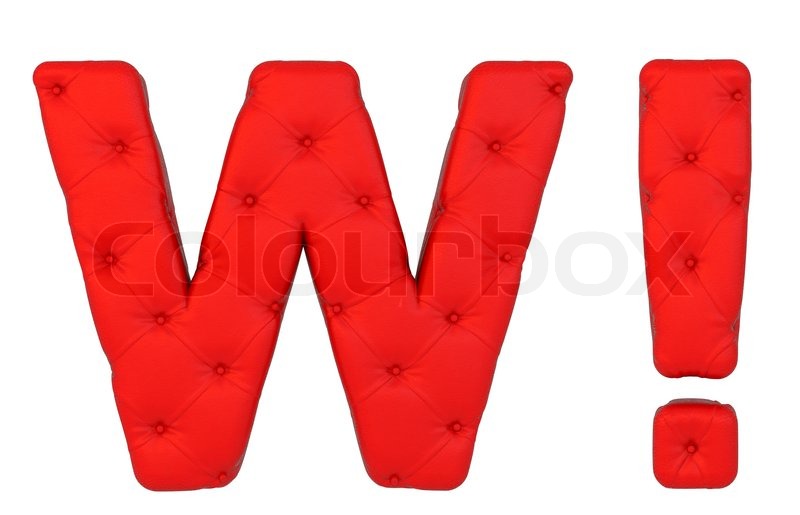 Luxury red leather font W letter and ... | Stock image | Colourbox