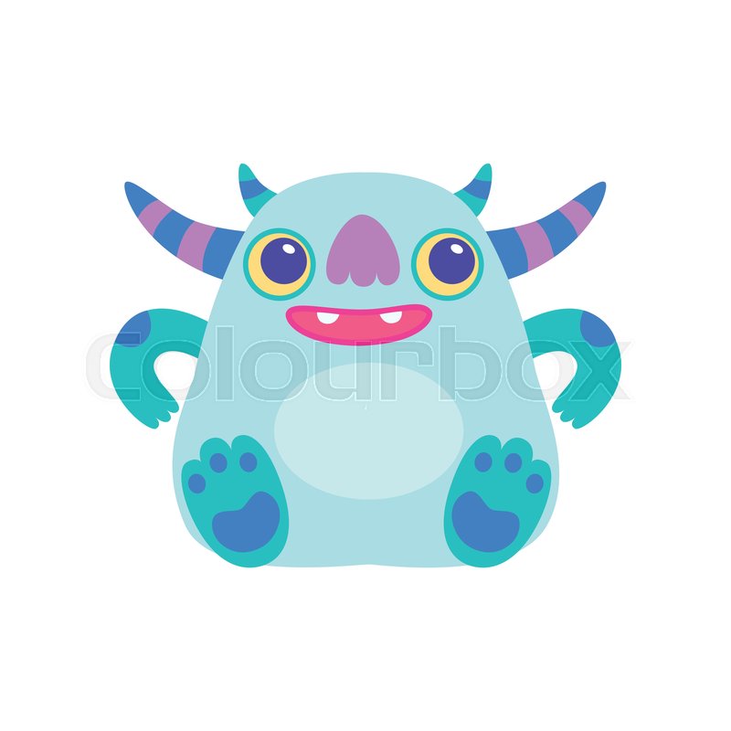 Cute Blue Alien Cartoon