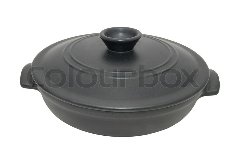 "large cooking pot with a handle on a ... | Stock image | Colourbox