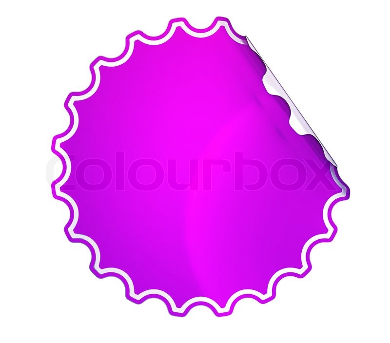 Magenta round sticker or label | Stock image | Colourbox