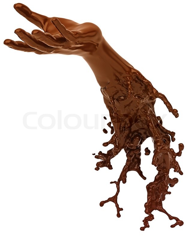 Sweet chocolate hand isolated | Stock image | Colourbox