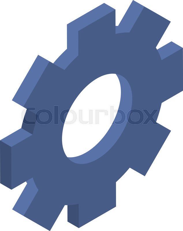 Cog wheel icon. Isometric of cog wheel ... | Stock vector | Colourbox