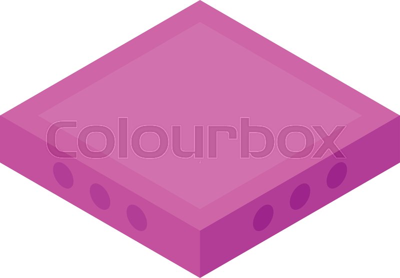 Pink square icon. Isometric of pink ... | Stock vector | Colourbox